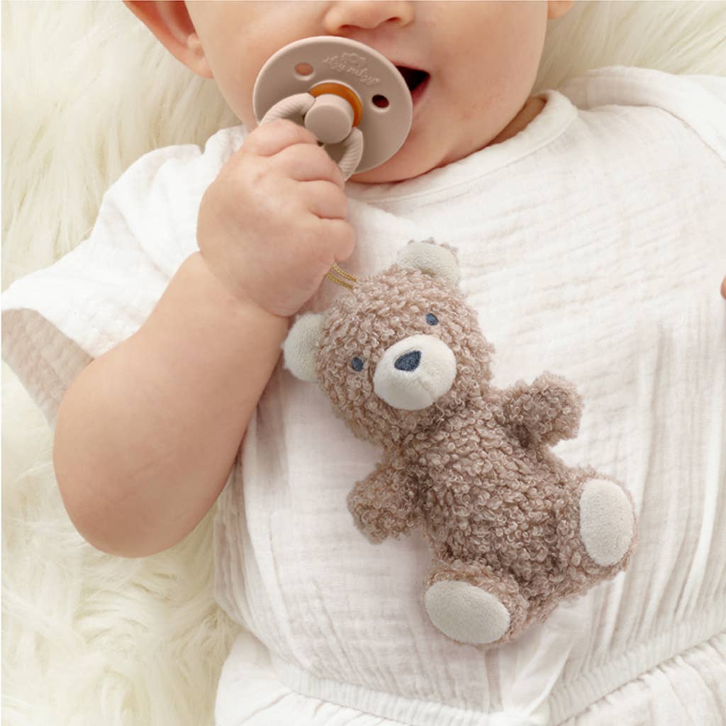 Bitzy Pal Natural Rubber Pacifier & Plush: Bear for Infant – Mellow Monkey