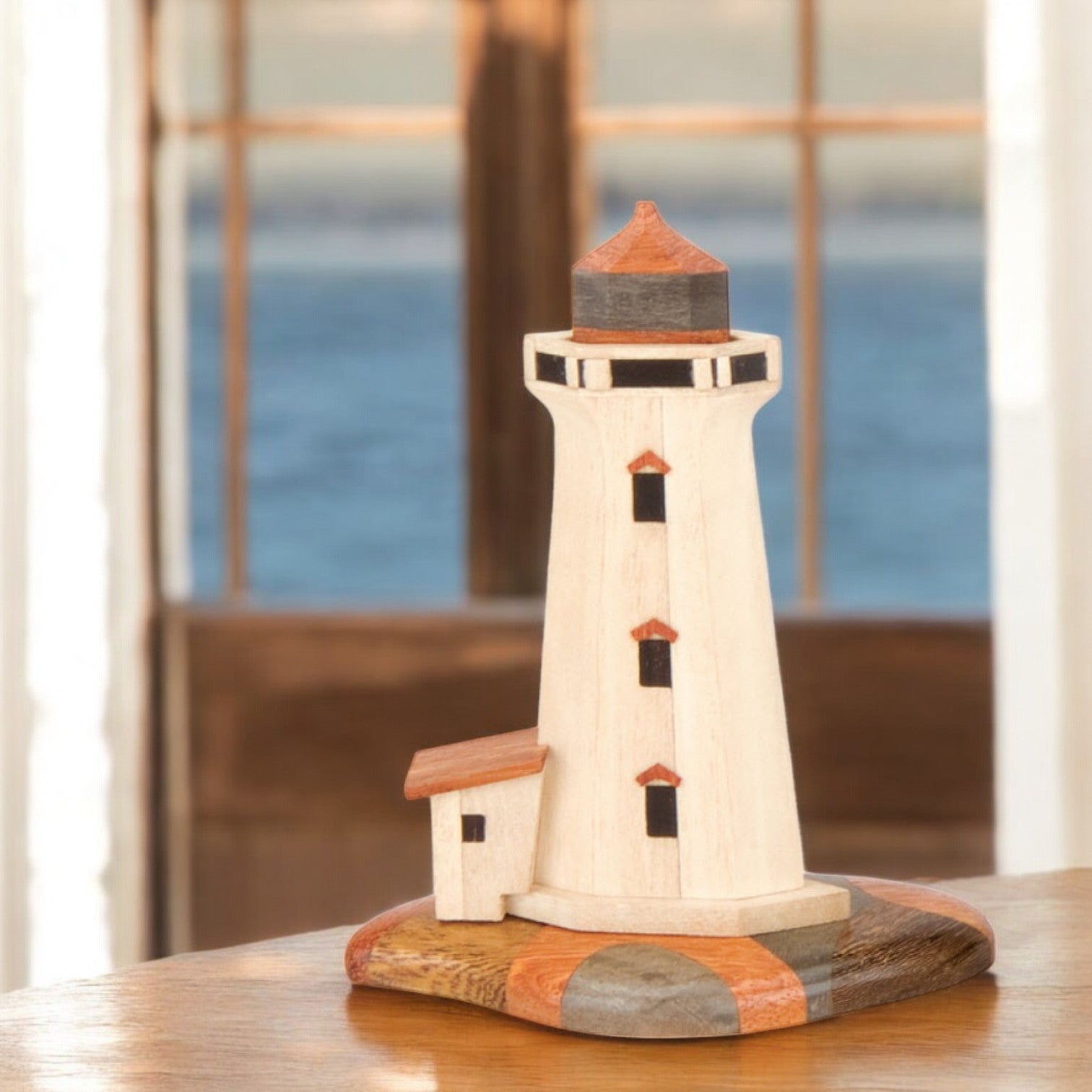 Lighthouse - Medium - Northwoods Wooden Sculpture – Mellow Monkey