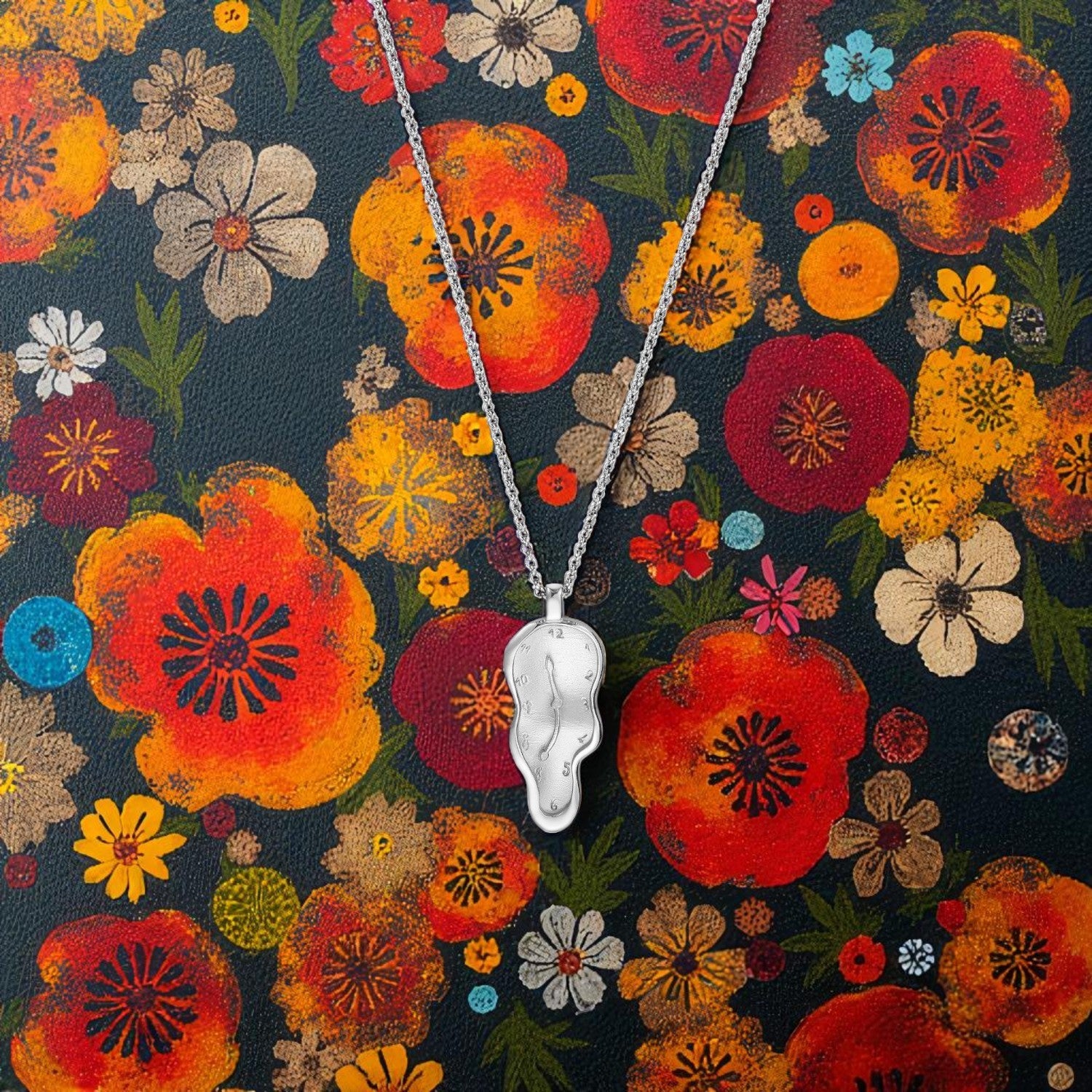 Dali Clock Necklace - Silver – Mellow Monkey
