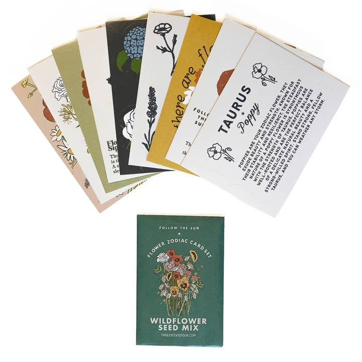 Taurus - Flower Zodiac Card Set – Mellow Monkey