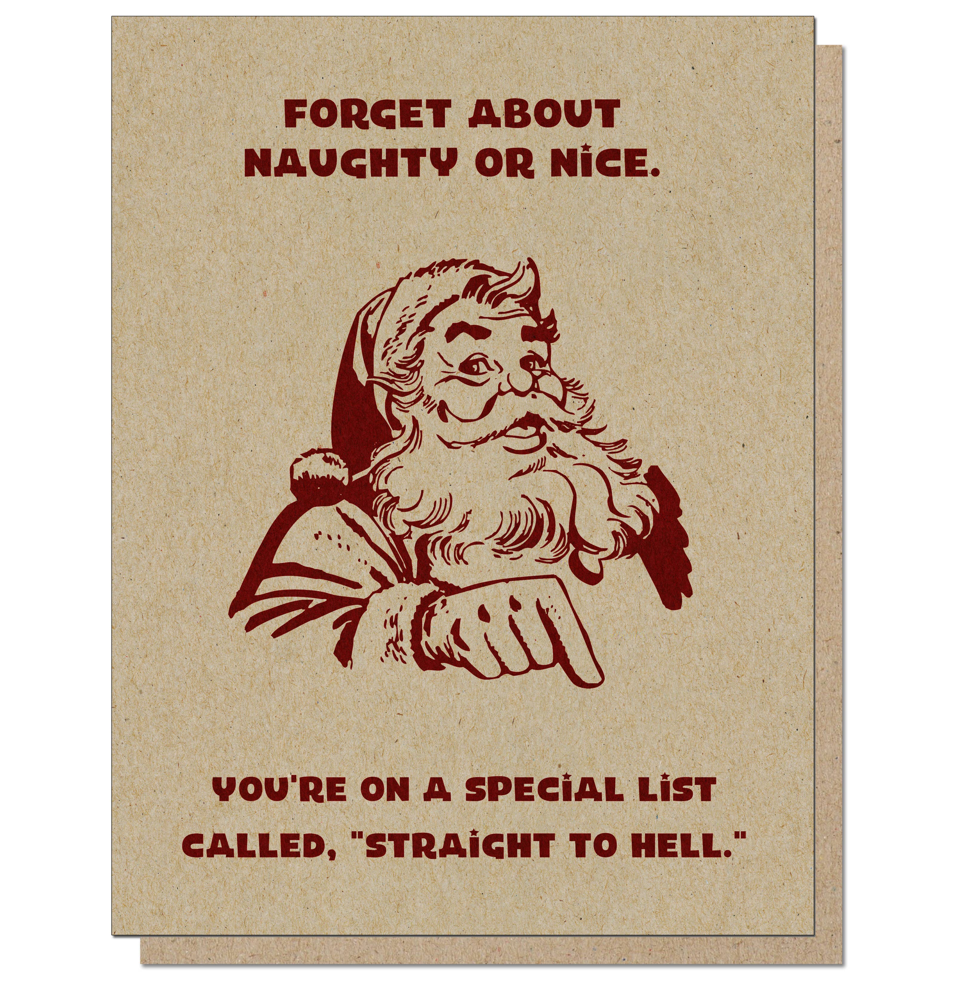 Straight to Hell Santa Card - Holiday Greeting Card – Mellow Monkey