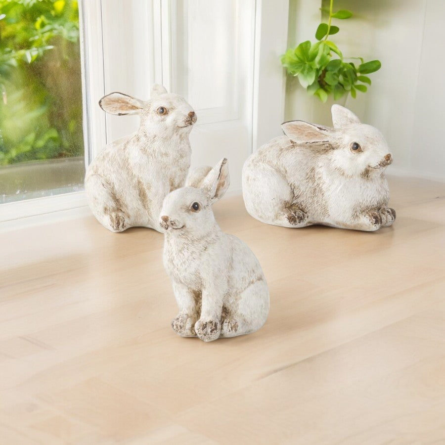 Small Gray and White Resin Bunny - 3-in – Mellow Monkey