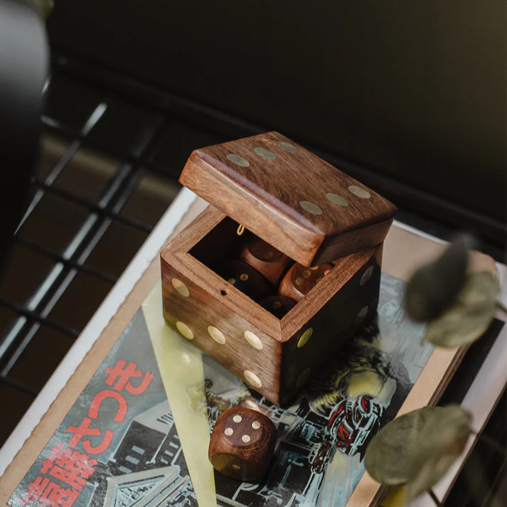 5 Dice Box Set - Handcrafted Wood – Mellow Monkey
