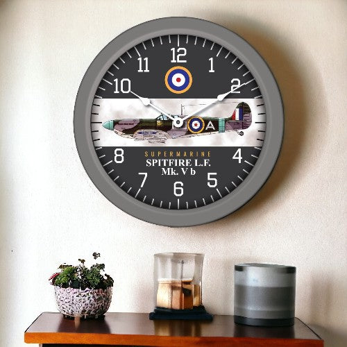 WWII Spitfire L.F. Mk. V b Aircraft Wall Clock - 14-in – Mellow Monkey