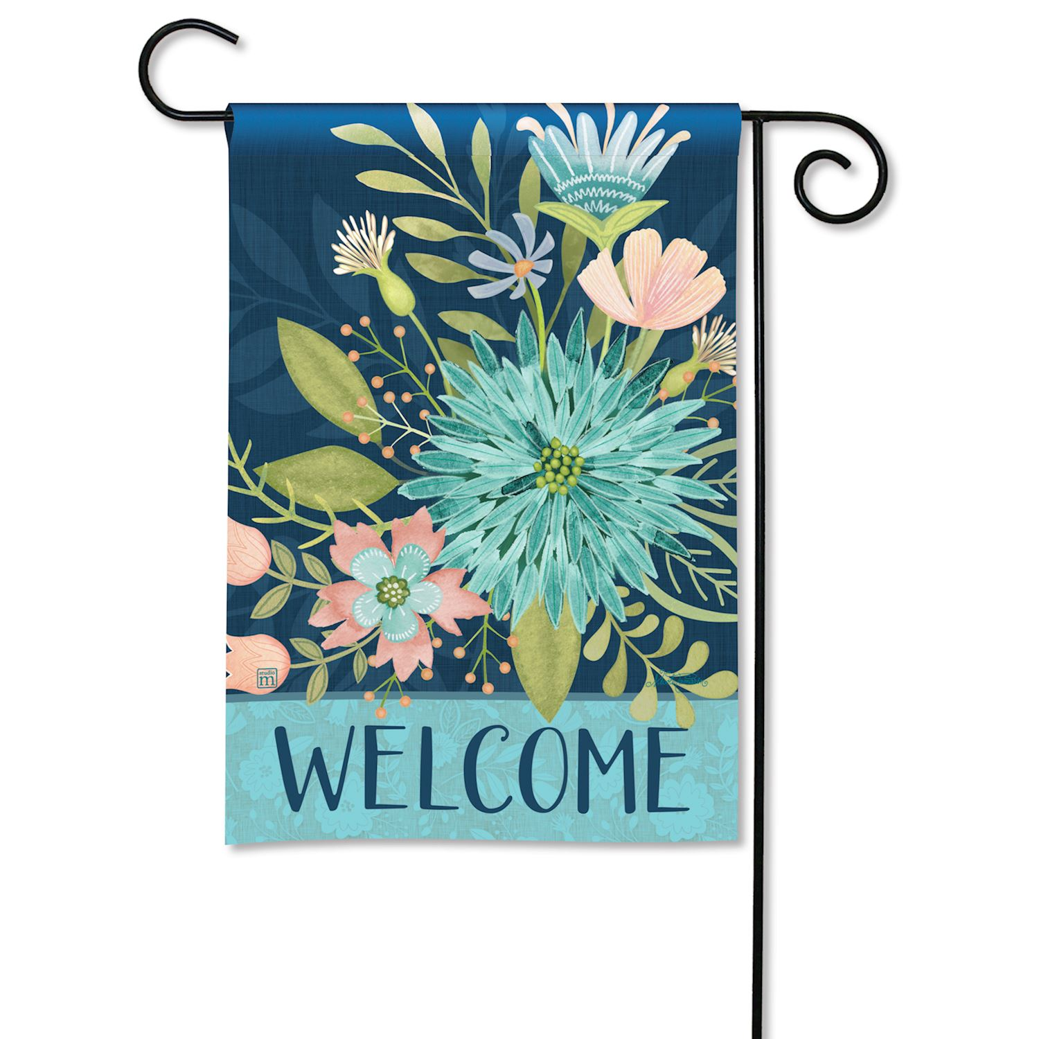 Floral Reflection Welcome Premium Grade Garden Flag - 12-1/2 x 18-in F ...