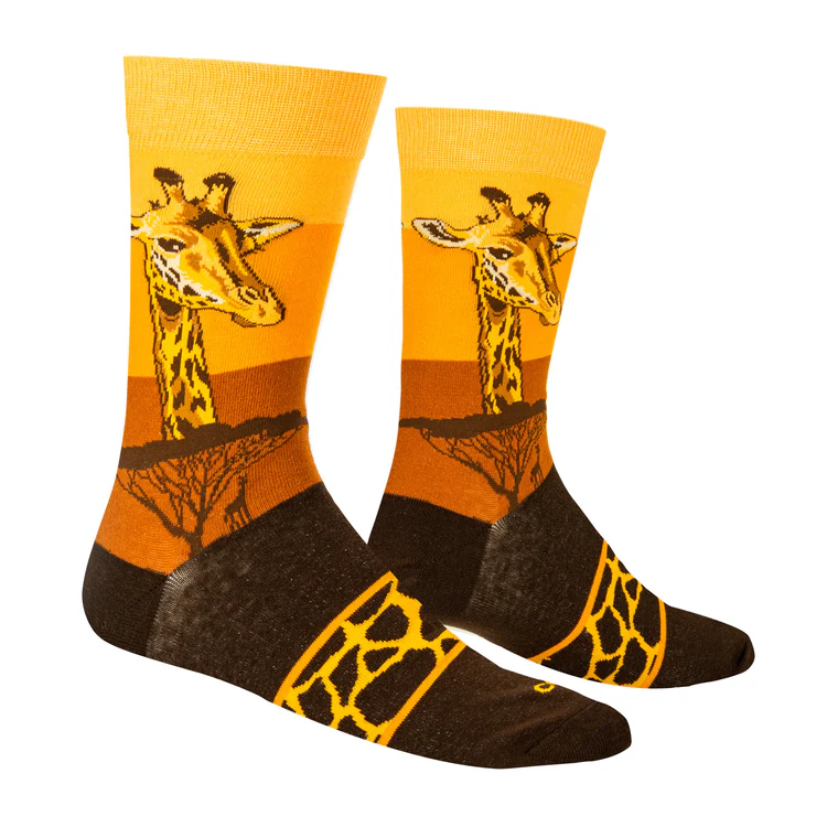 Giraffe Safari - Men's Crew Socks – Mellow Monkey
