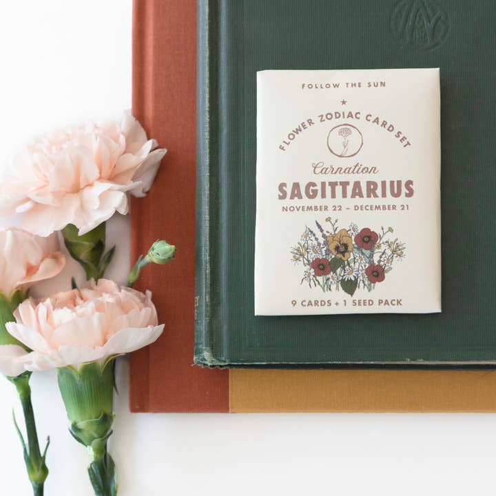Sagittarius - Flower Zodiac Card Set – Mellow Monkey