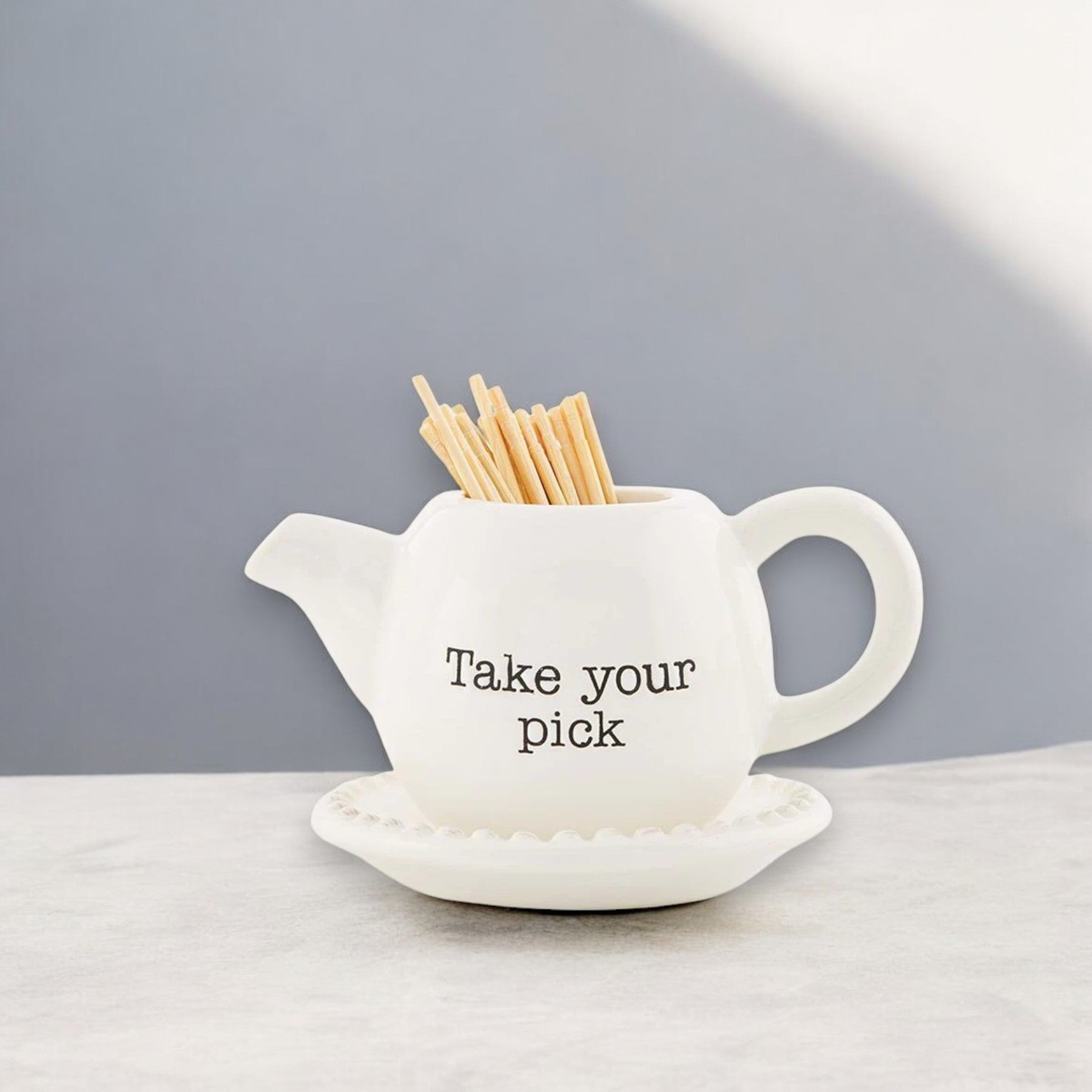 Take Your Pick - Toothpick Debossed Ceramic Toothpick Holder – Mellow ...