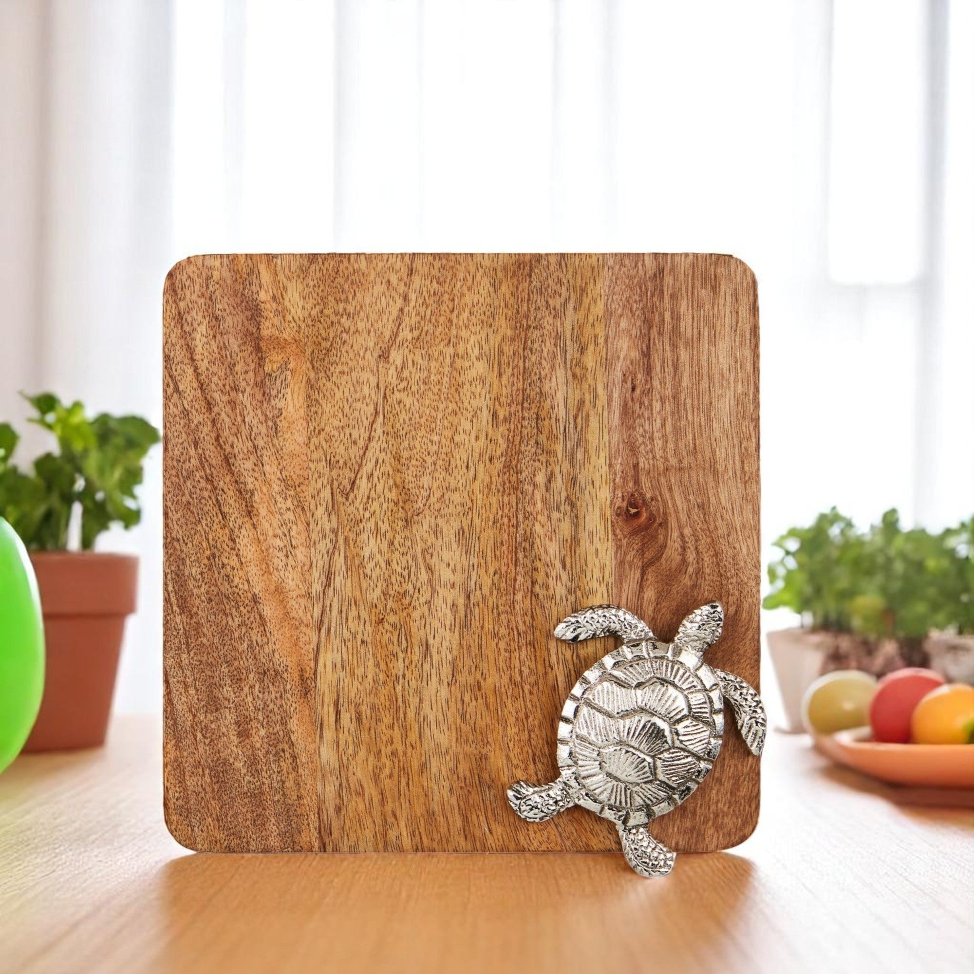 Turtle Sea Metal Icon Mango Wood Board – Mellow Monkey