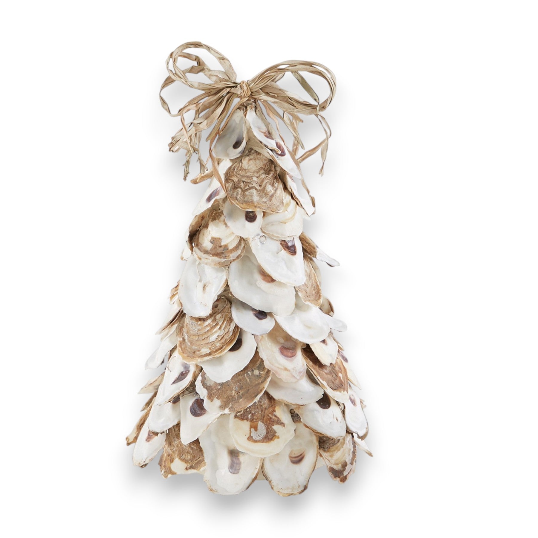 Oyster Shell Tree with Raffia Bow Topper - Large – Mellow Monkey