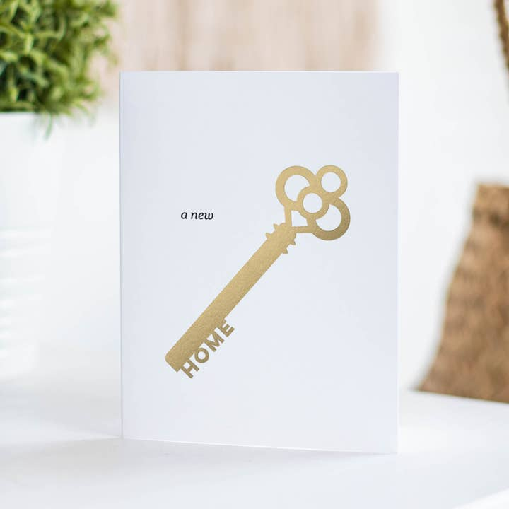 A New Home (Key) - Luxe Gold Foil Greeting Card – Mellow Monkey