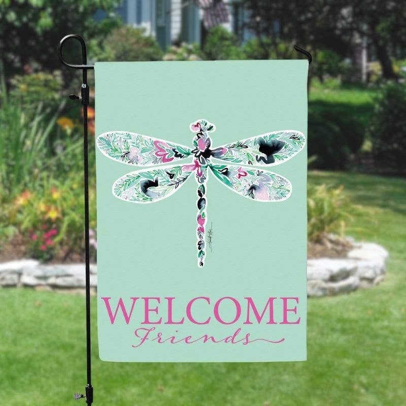 Dragonfly Design Double-Sided Garden Flag – Mellow Monkey
