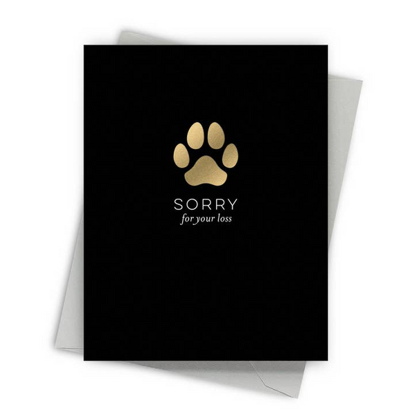 Sorry For Your Loss - Paw Print - Luxe Gold Foil Pet Sympathy Greeting ...