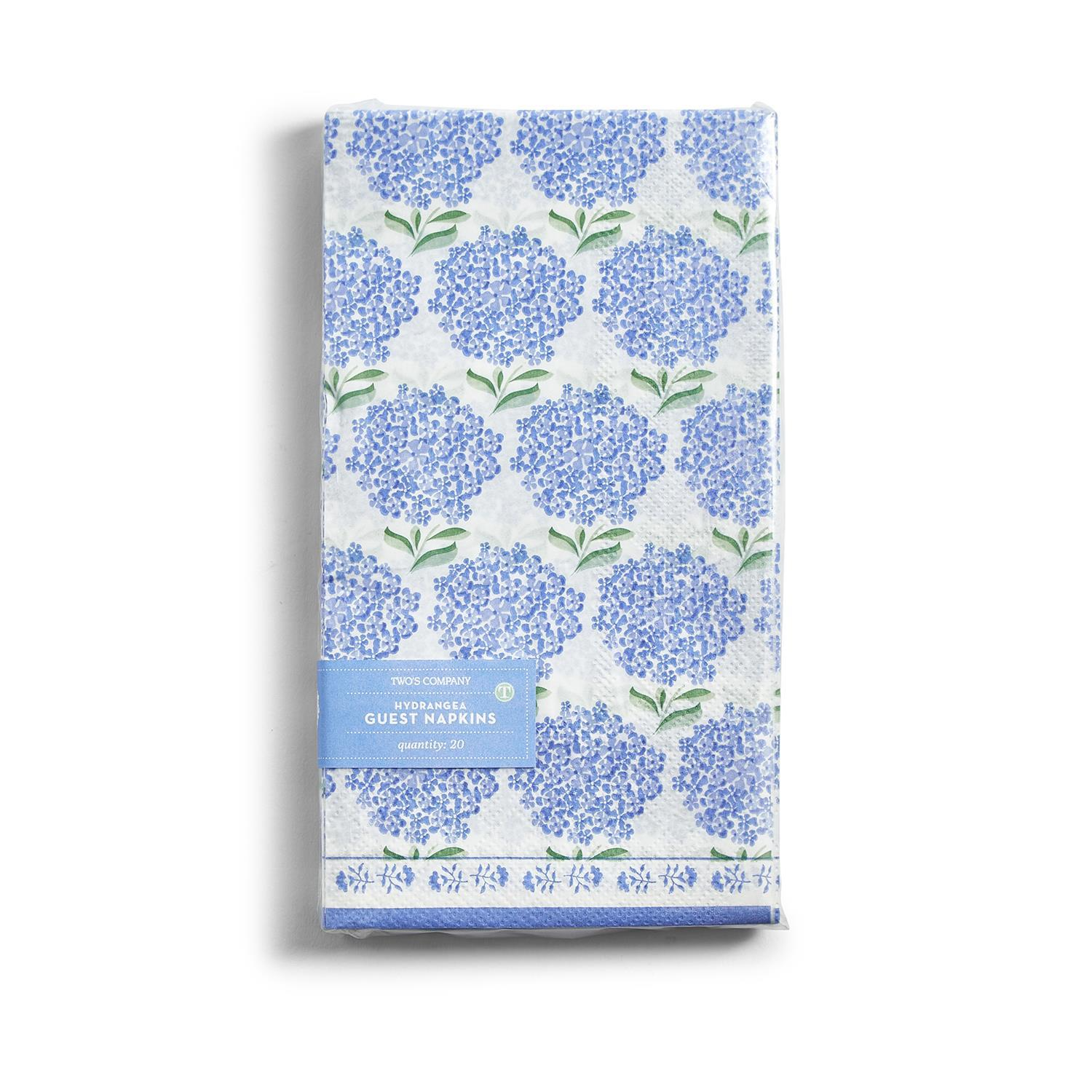 Hydrangea 3-Ply Paper Napkins - Rectangle - Set of 20 – Mellow Monkey