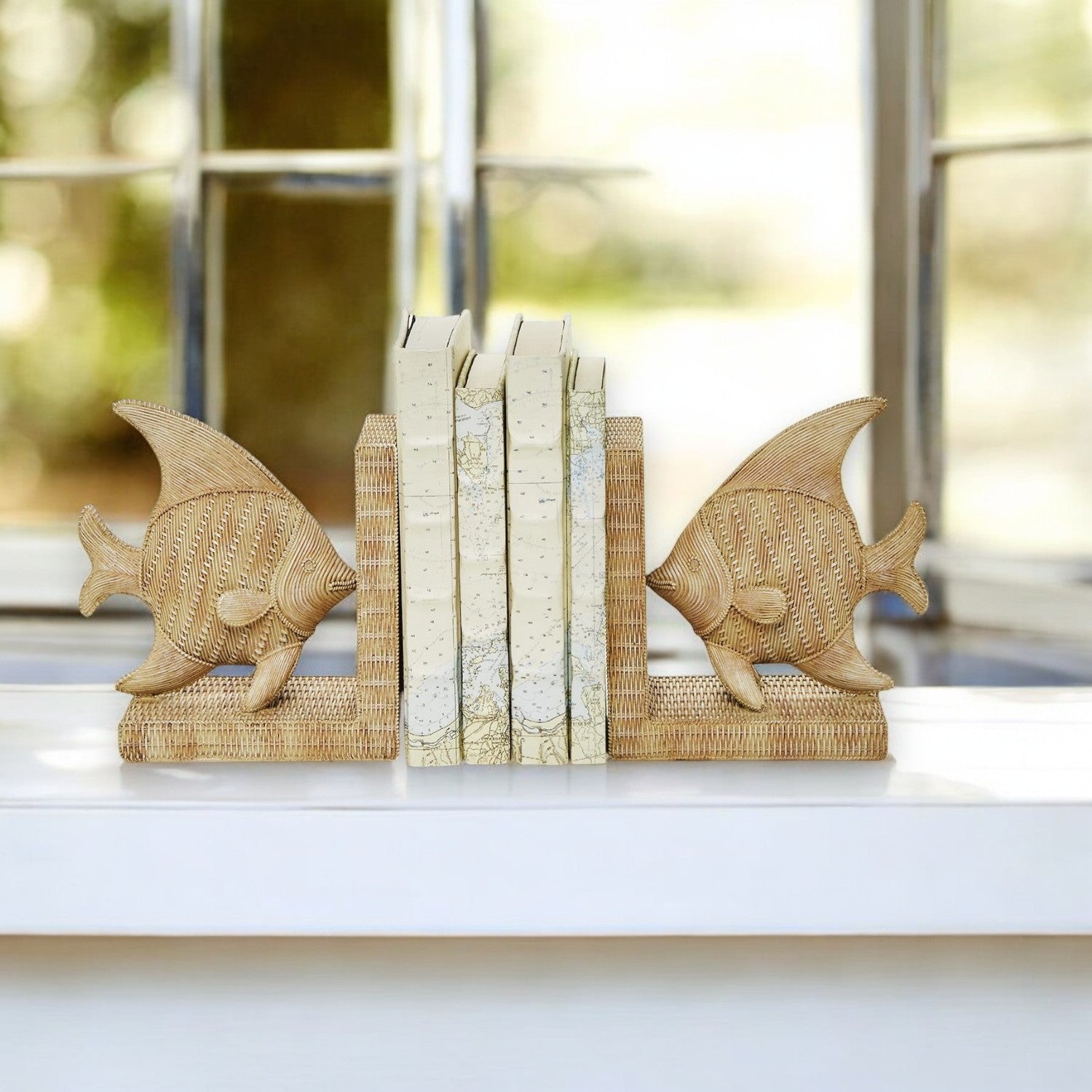 Basket Weave Fish Bookends -7-3/4-in – Mellow Monkey