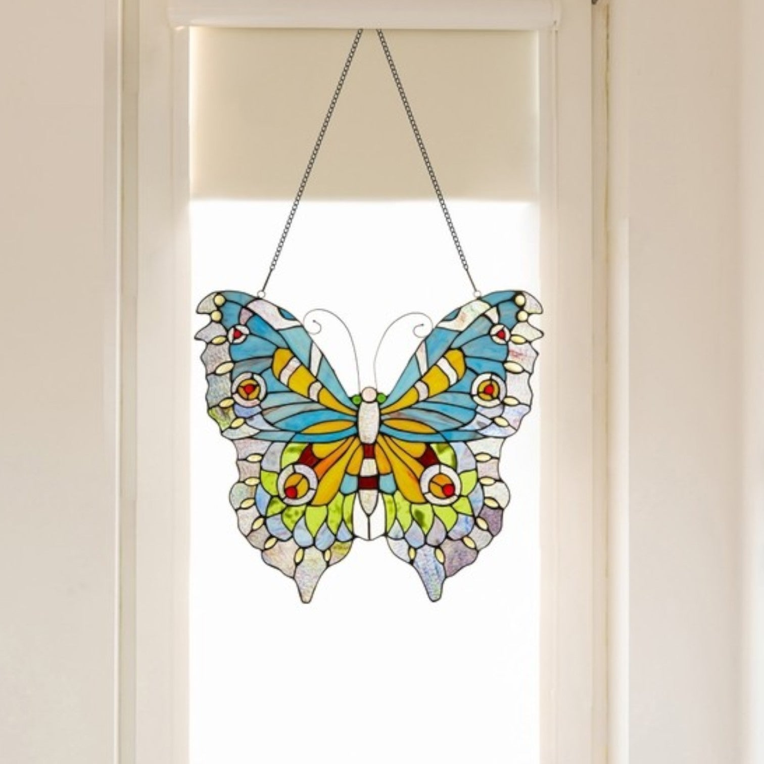 Luisa Blue, Yellow & Green Butterfly Window Panel - 20-1/2-in – Mellow ...