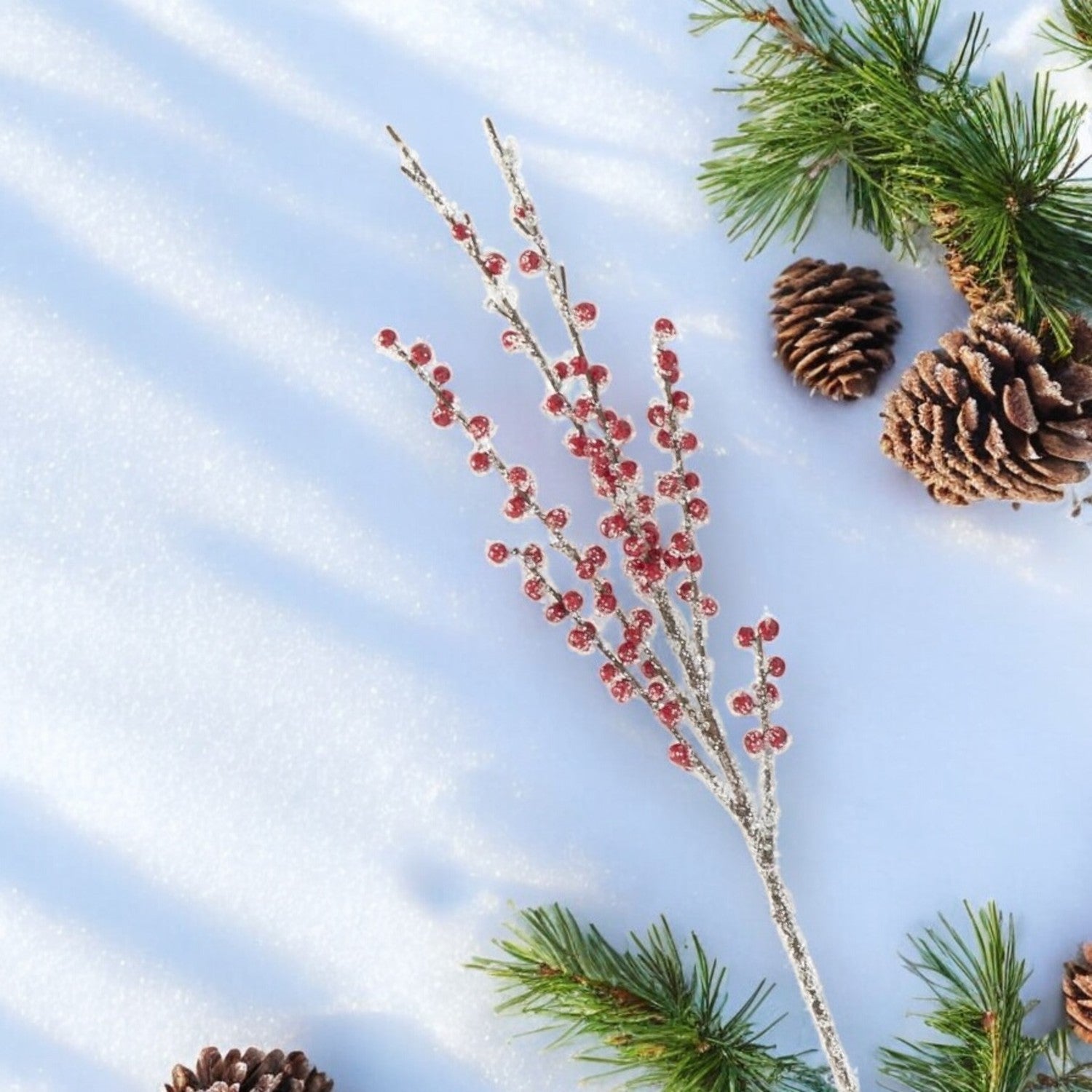 Iced Red Berry Stem - 33-in – Mellow Monkey