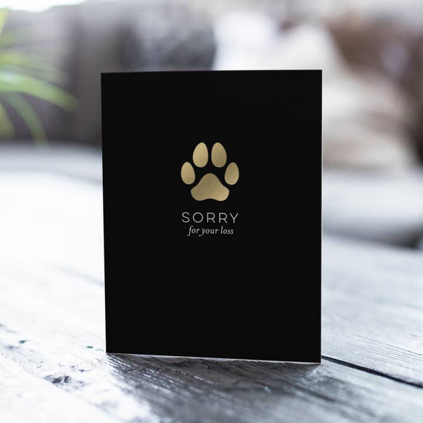 Sorry For Your Loss - Paw Print - Luxe Gold Foil Pet Sympathy Greeting ...