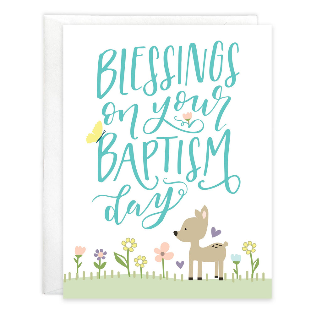 With Scripture Religious Greeting Card - Baptism Flowers – Mellow Monkey