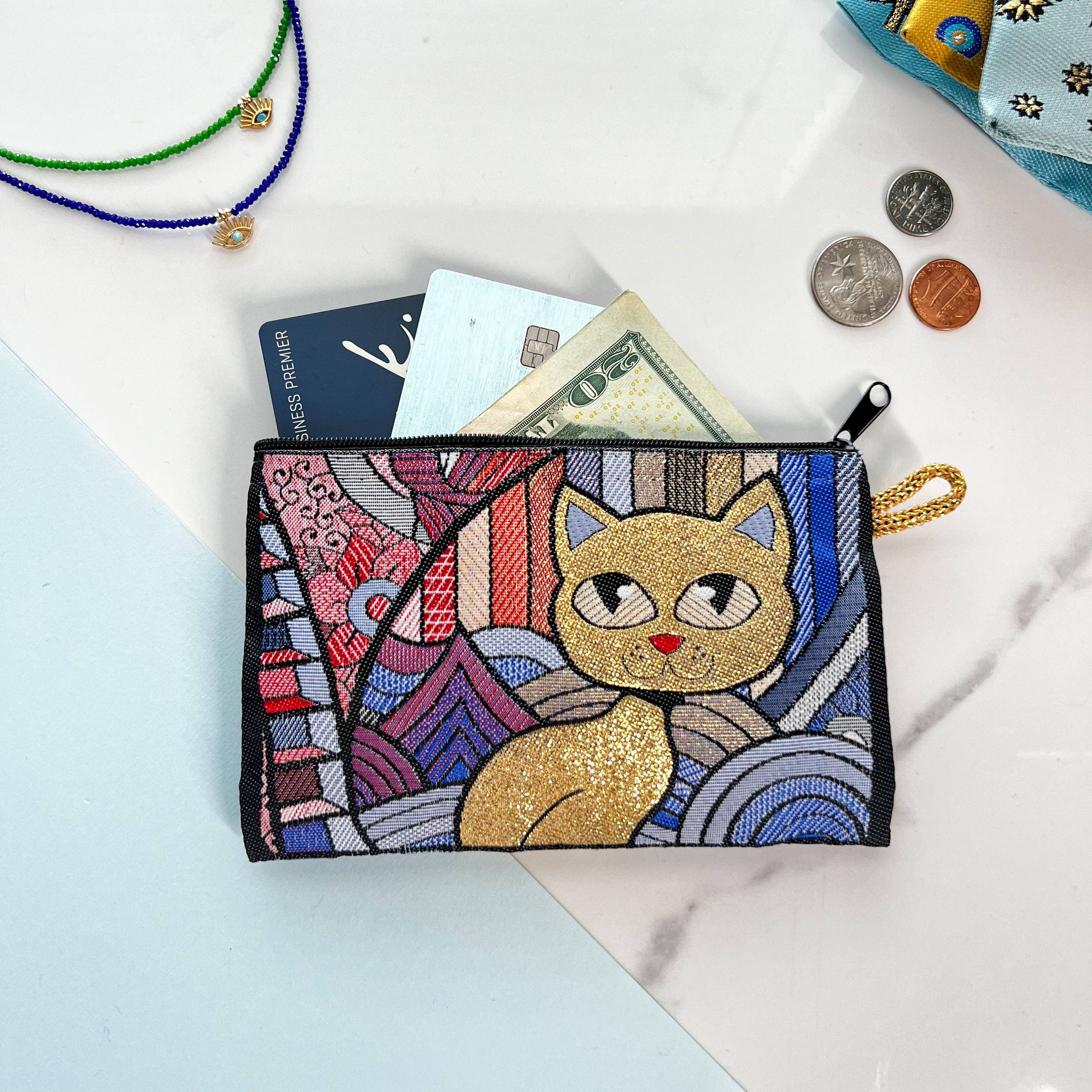 Cat Design Fabric Coin Purse – Mellow Monkey