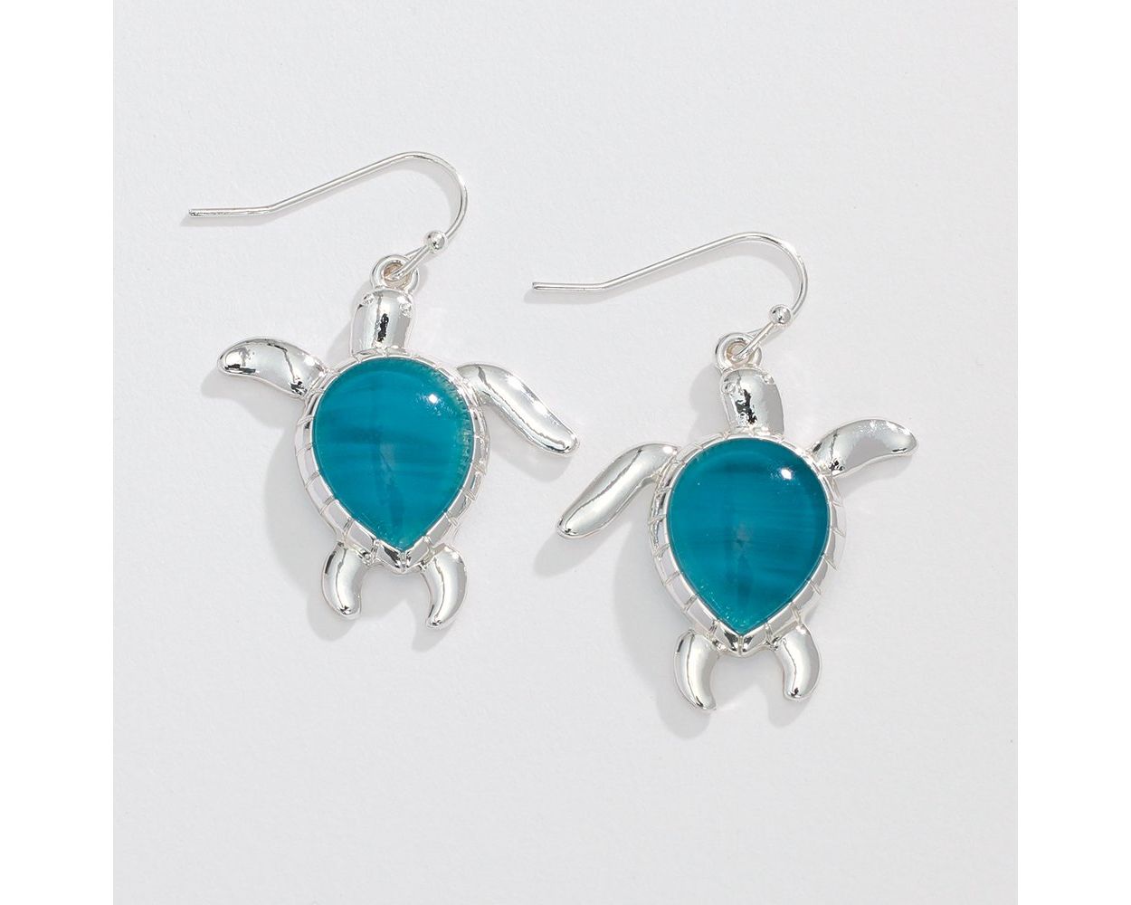 Silv Turtle with Ocean Blue - Earrings – Mellow Monkey