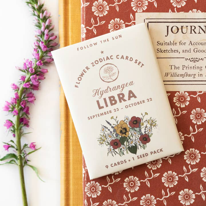 Libra - Flower Zodiac Card Set – Mellow Monkey