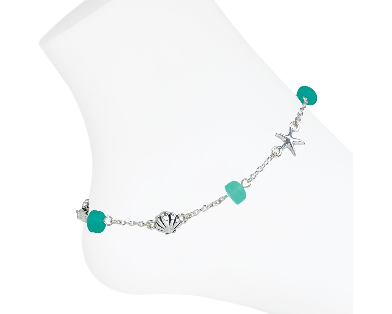 Sea Life Green Beads - Anklet – Mellow Monkey