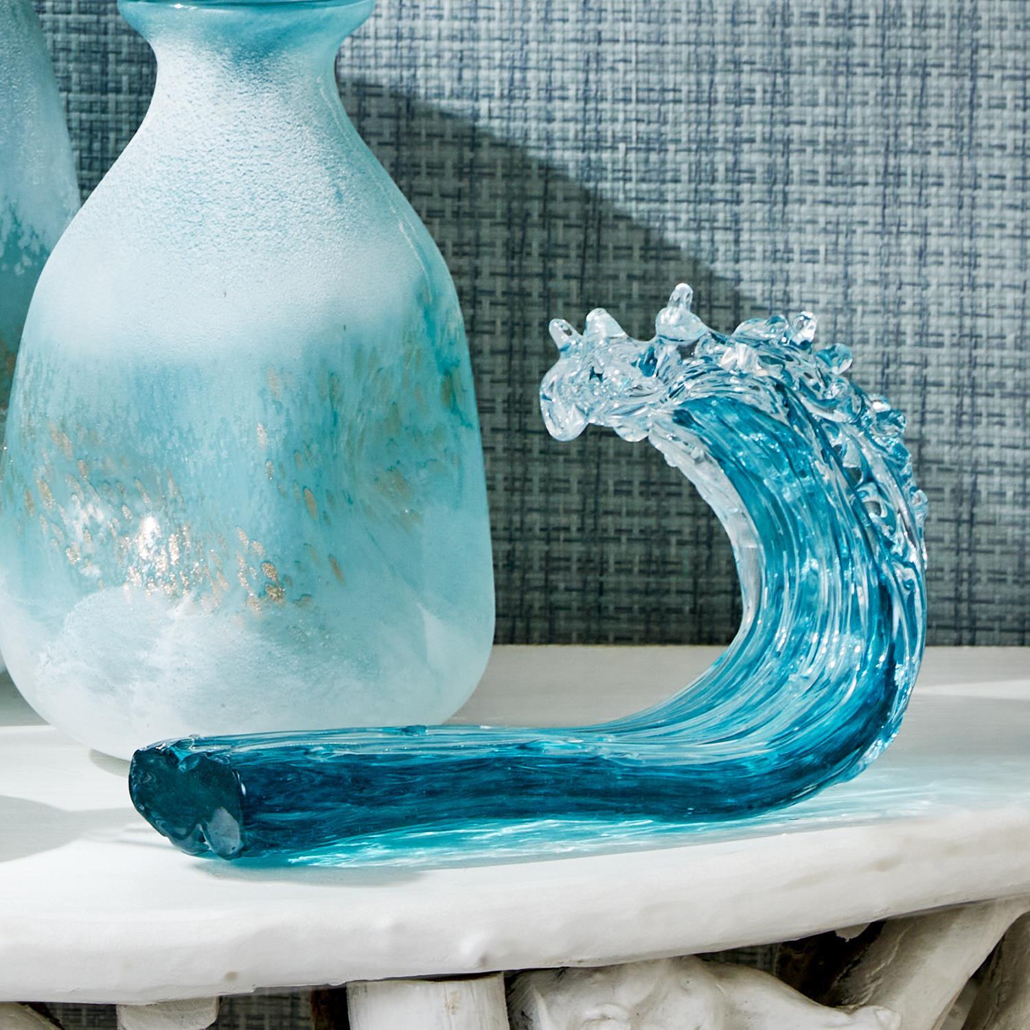 Rip Curl Wave Art Glass Sculpture- Hand-Blown Glass – Mellow Monkey