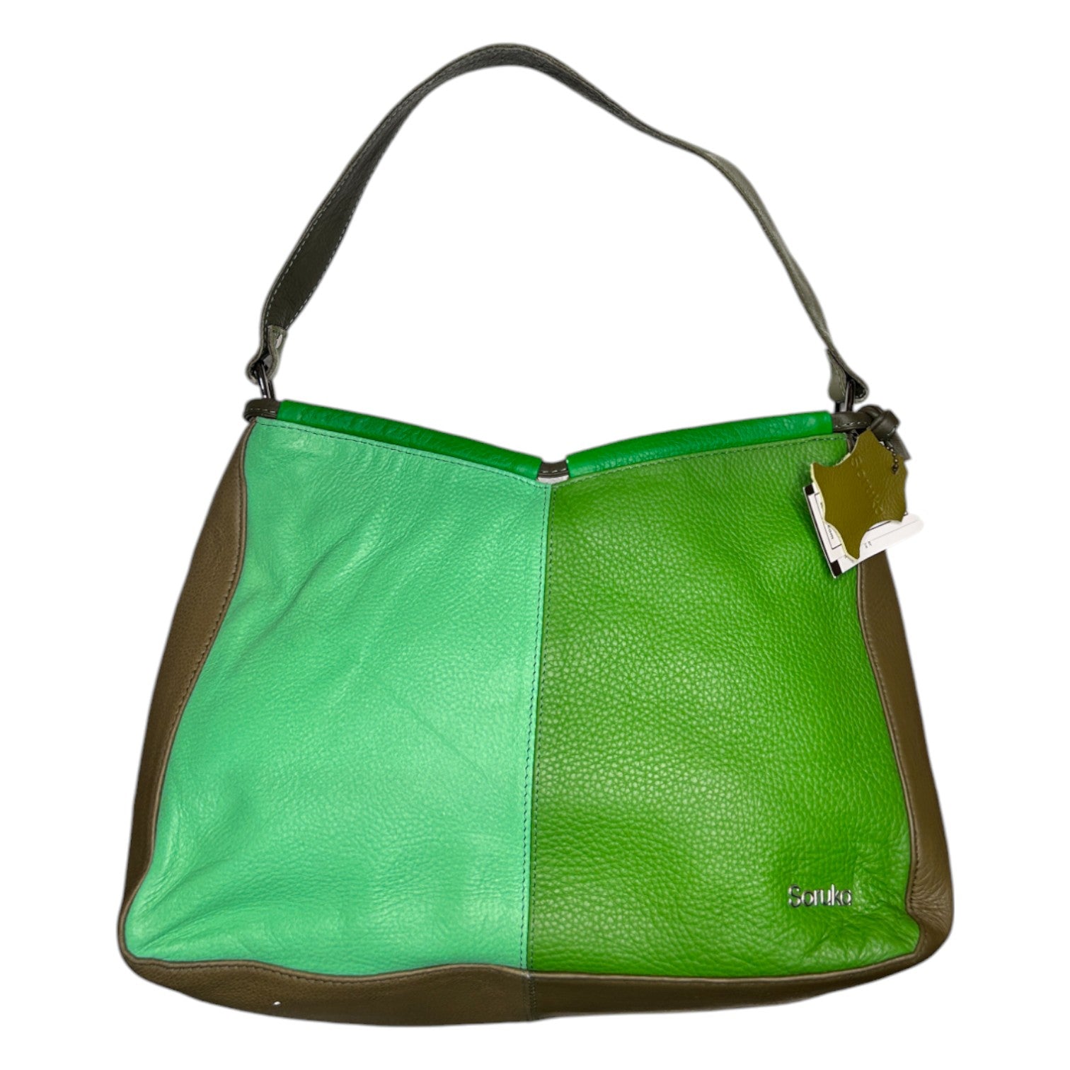 Gloria - Green - Recycled Leather Shoulder Bag – Mellow Monkey