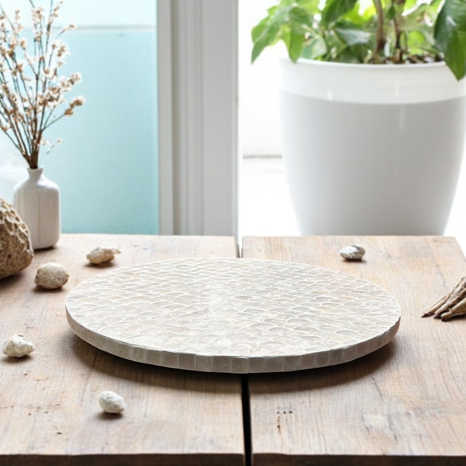 Capiz Shell Lazy Susan - 16-in – Mellow Monkey