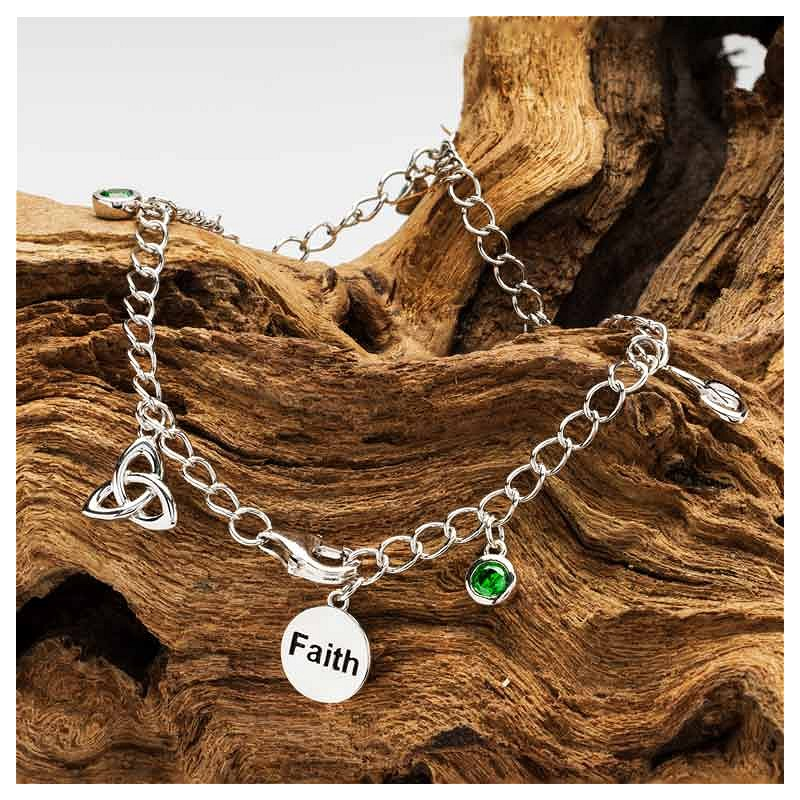 Green Cubic Zirconia Trinity Bracelet - Sterling Silver – Mellow Monkey