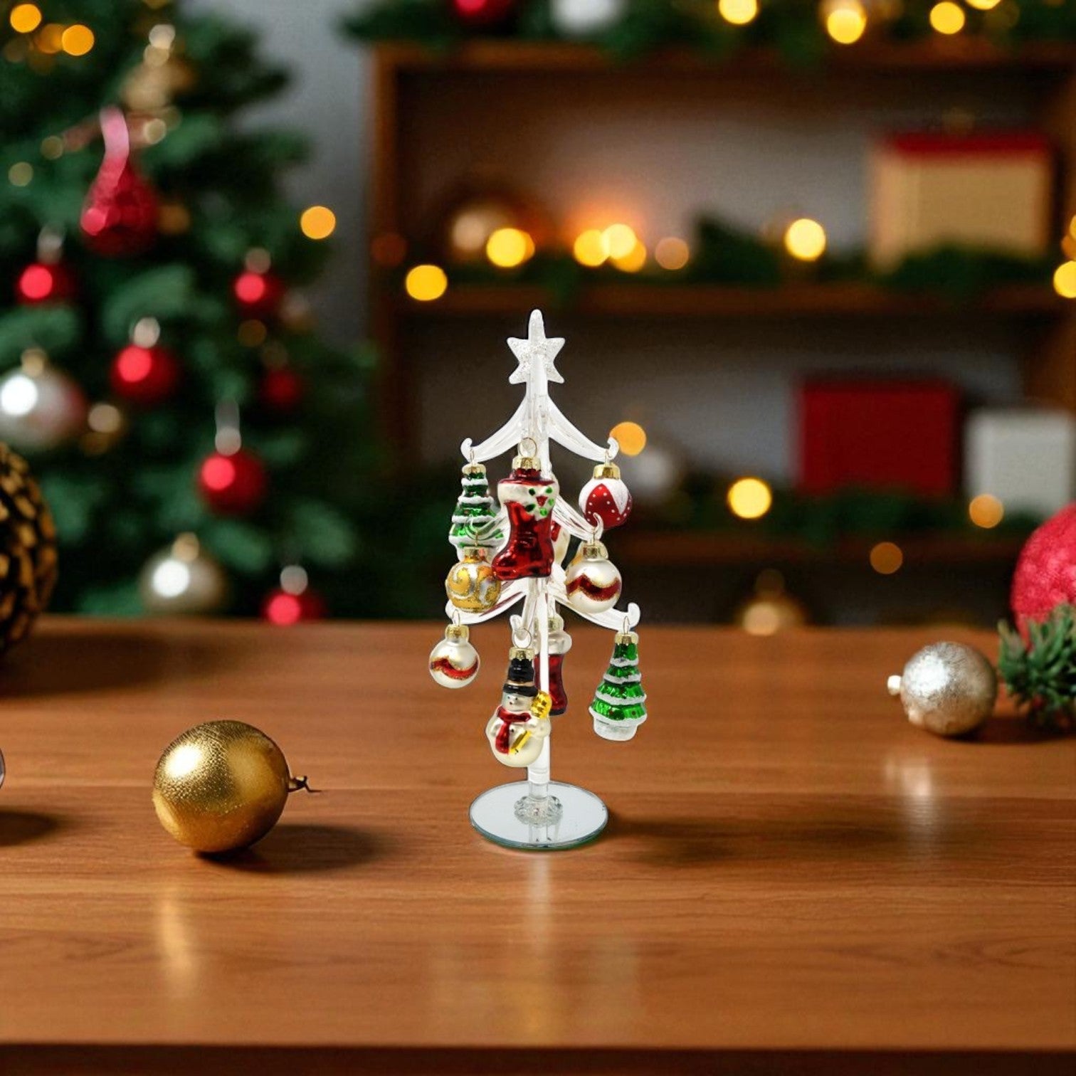 Clear Tree With Classic Christmas Icon Ornaments - 10-in – Mellow Monkey