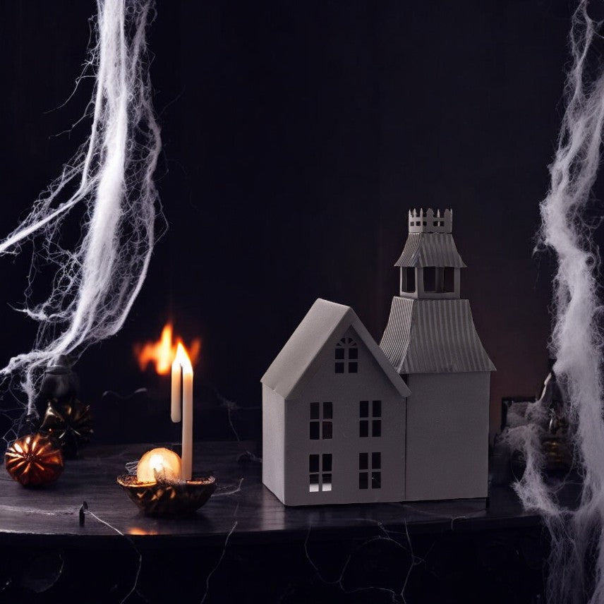 Black Metal Haunted House Halloween Décor - 10-in Tall – Mellow Monkey