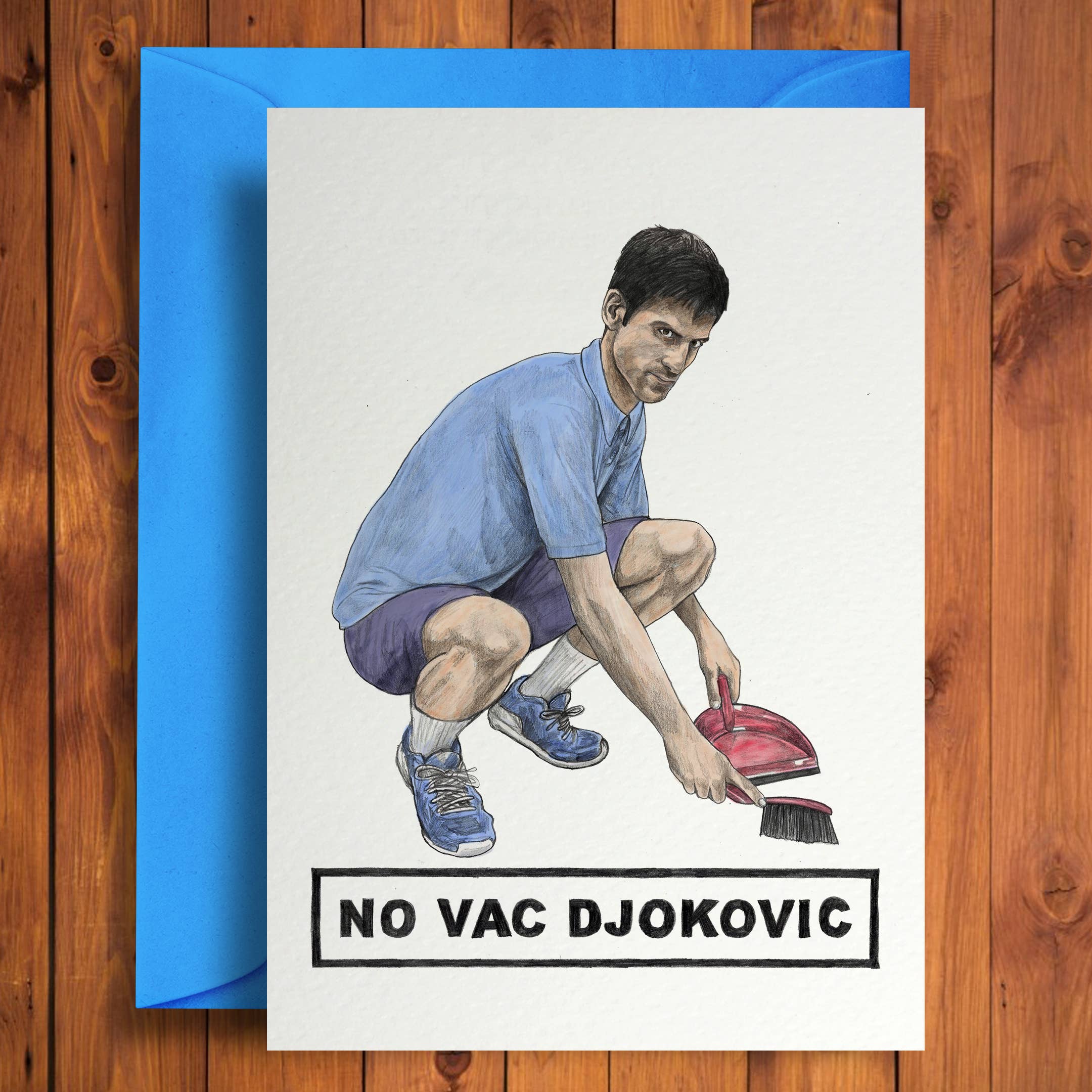No Vac Djokovic - Greeting Card – Mellow Monkey