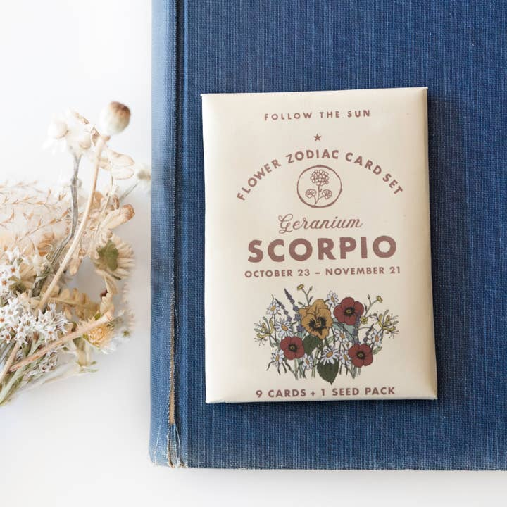 Scorpio - Flower Zodiac Card Set – Mellow Monkey