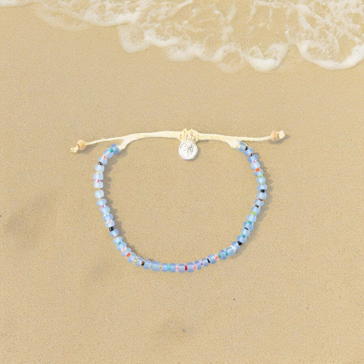 Marley Glass Bead Anklet - Periwinkle – Mellow Monkey