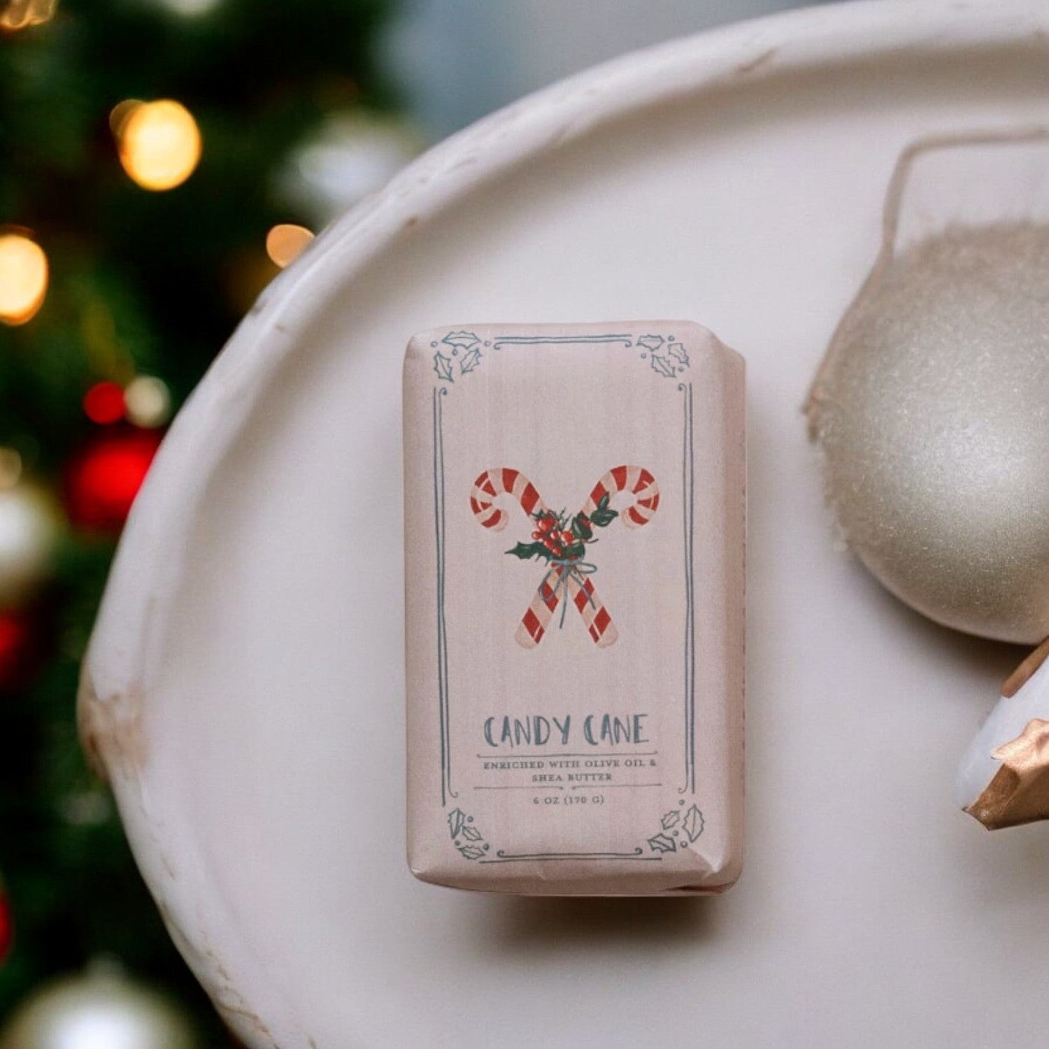 Candy Cane Scented Bar Soap with Shea Butter – Mellow Monkey