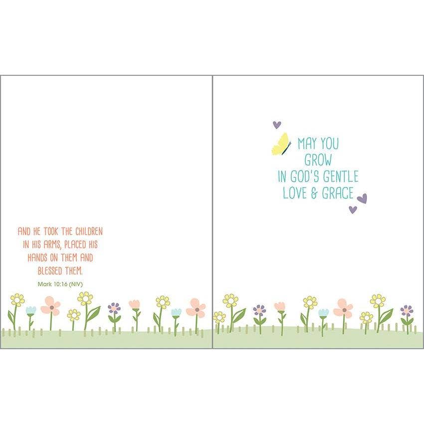 With Scripture Religious Greeting Card - Baptism Flowers – Mellow Monkey