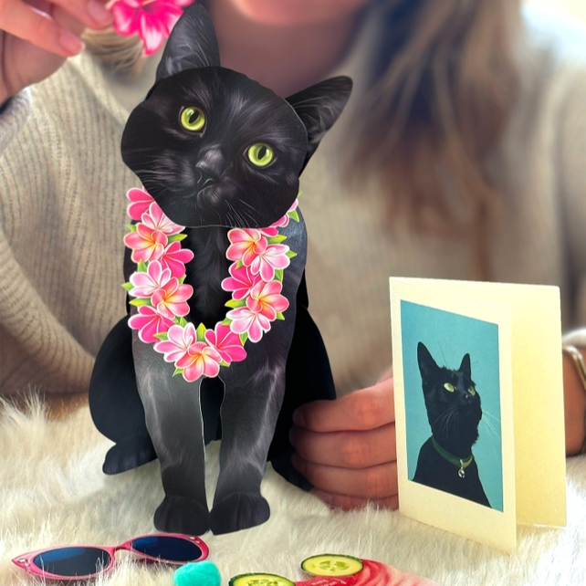 Black Cat - Freshcut Pop-Up Pet Greeting Cards – Mellow Monkey
