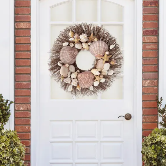 Sandy Shores Coastal Shell Wreath - 18-in – Mellow Monkey
