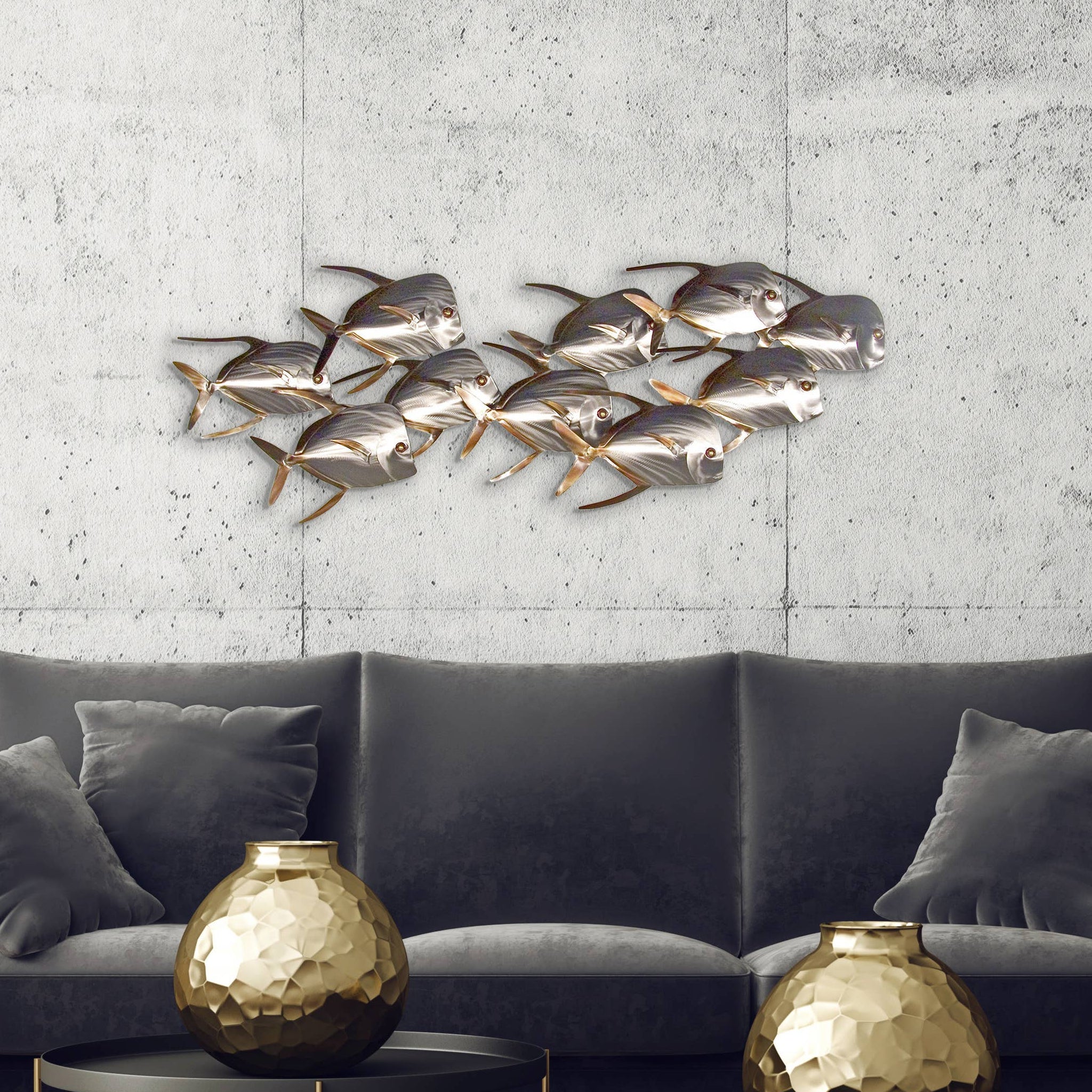 School of Lookdown Fish - Metal Wall Art - 47-in – Mellow Monkey