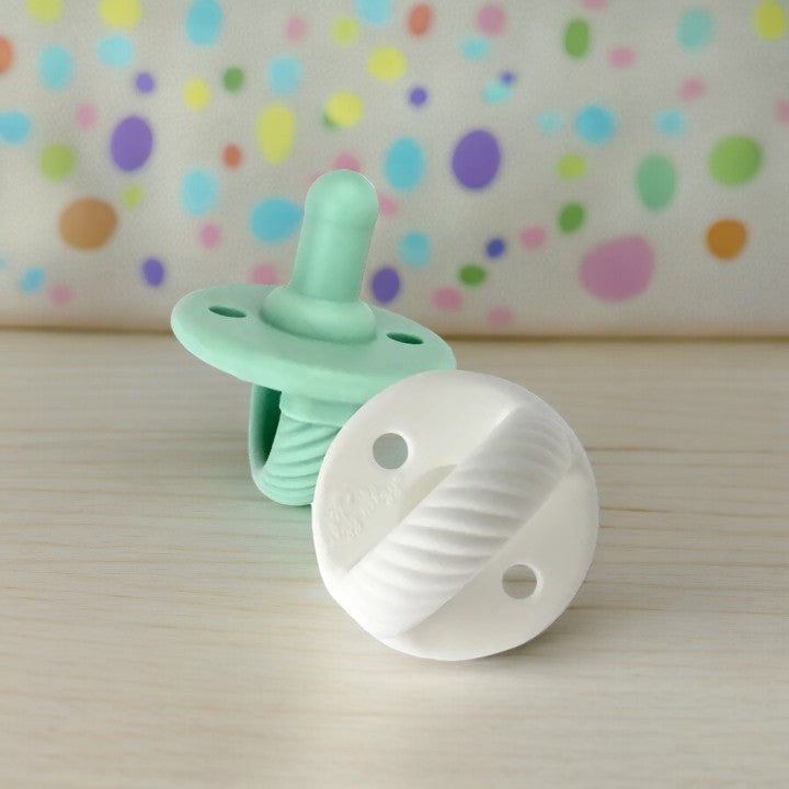 Sweetie Soother™ Pacifier Sets (2-pack) Mint & White Cables – Mellow Monkey