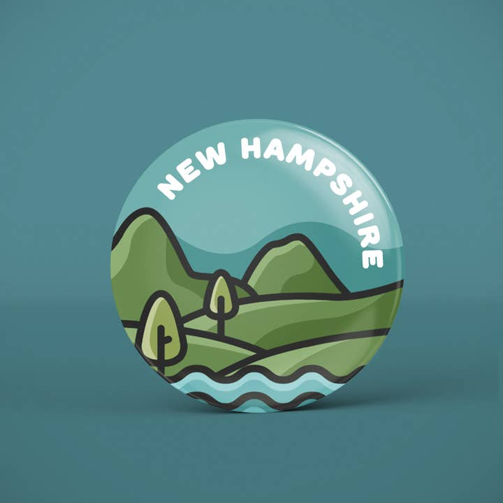 New Hampshire - Pin Back Button - 1-1/2-in – Mellow Monkey