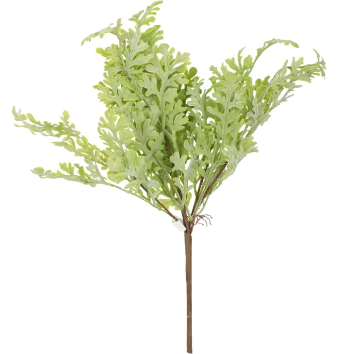 Soft Grey Green Artificial Fern Leaf Bush - 17" – Mellow Monkey