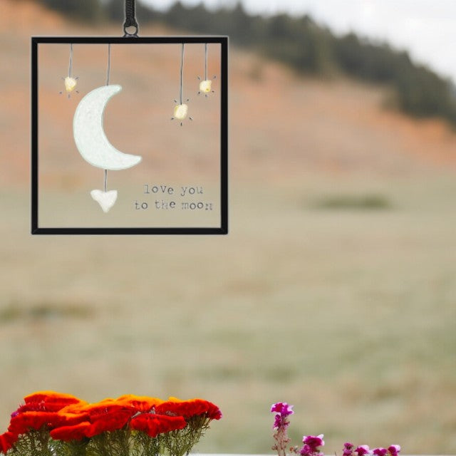 Love You to the Moon - Sharon Nowlan Suncatcher - 3 x 3 in – Mellow Monkey