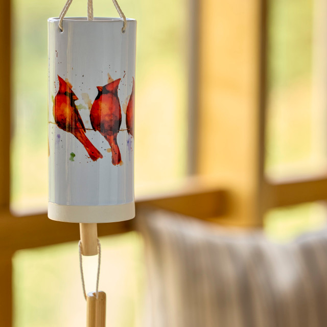 Cardinals on a Wire Wind Chime – Mellow Monkey