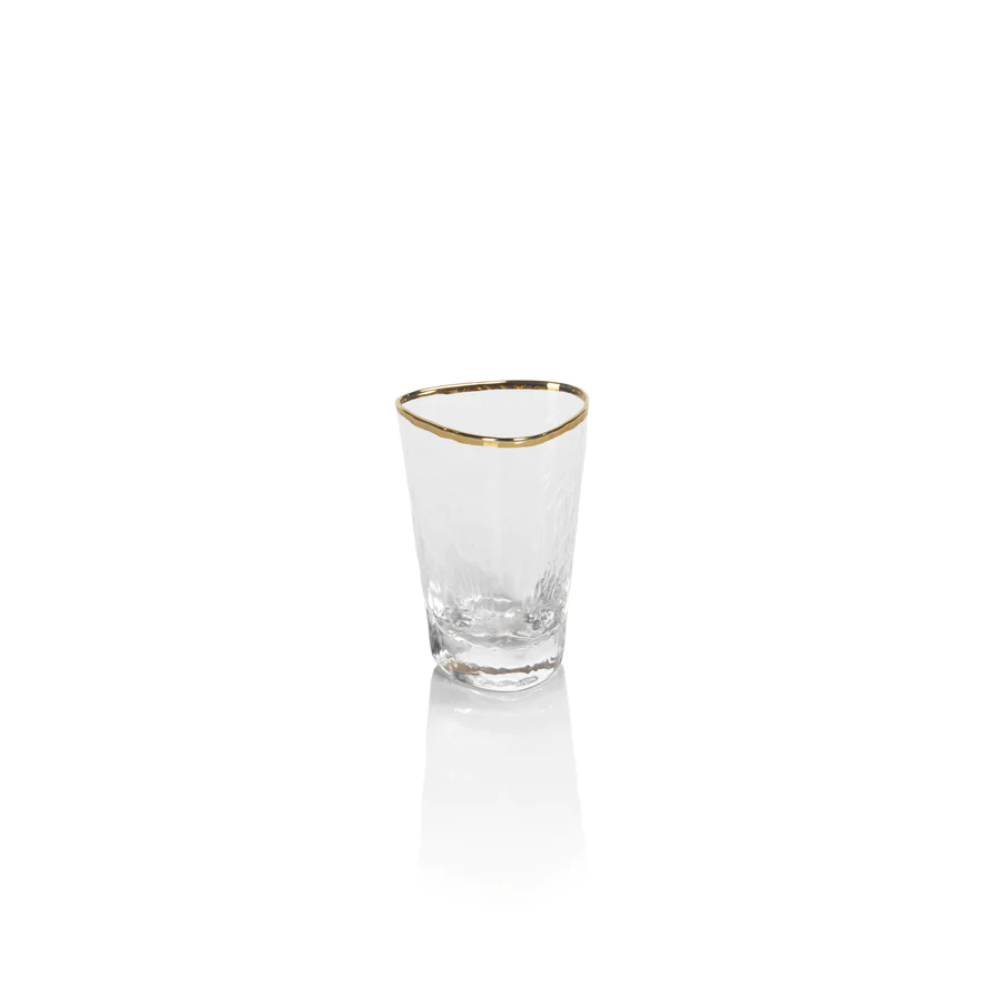 Aperitivo Triangular Shot Glass - Clear With Gold Rim – Mellow Monkey