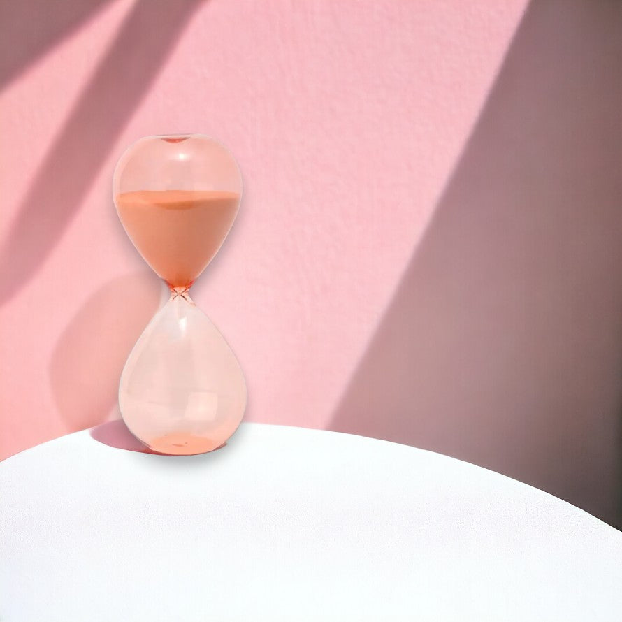 Peach Ombre Tinted 30 Minute Hourglass Timer 7 3 4 in Mellow Monkey peach-ombre-tinted-30-minute-hourglass-timer-7-3-4-in-mellow-monkey