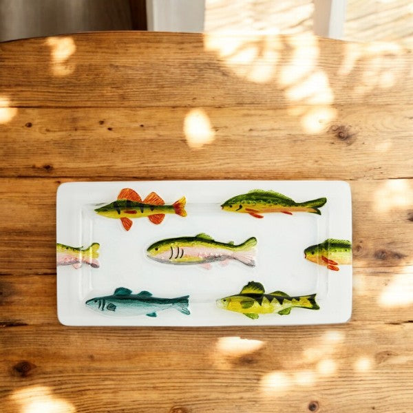 Hand Painted Glass Fish Platter - 15-in – Mellow Monkey