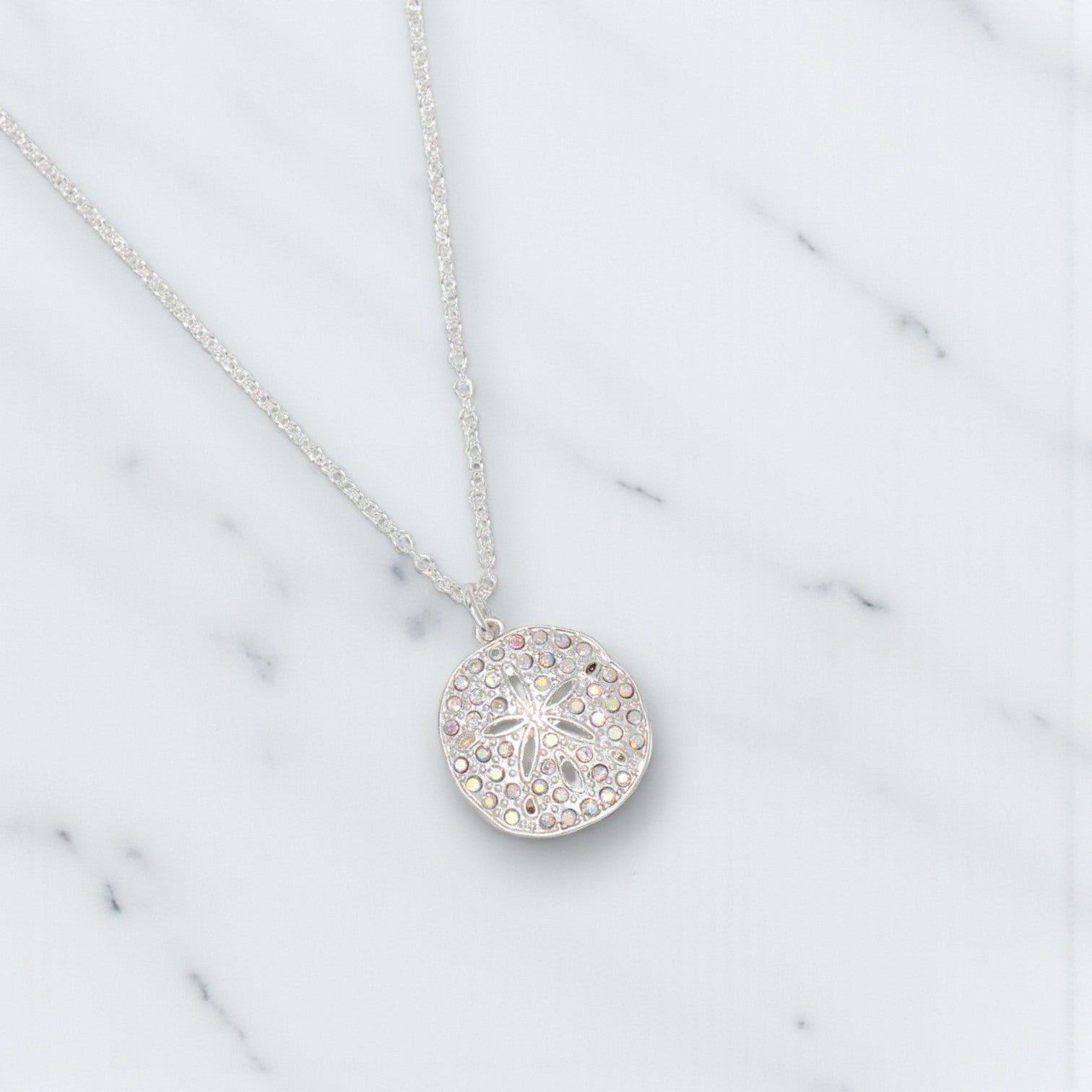 AB Crystal Silver Sand Dollar - Necklace – Mellow Monkey